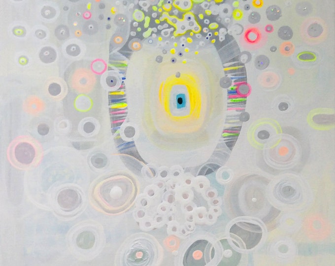 Original Joyful Abstract Painting on Canvas Pastel Neon Colors - Etsy