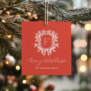 Personalized Christmas Crest Gift Tags – Custom Holiday Tags in Green ...