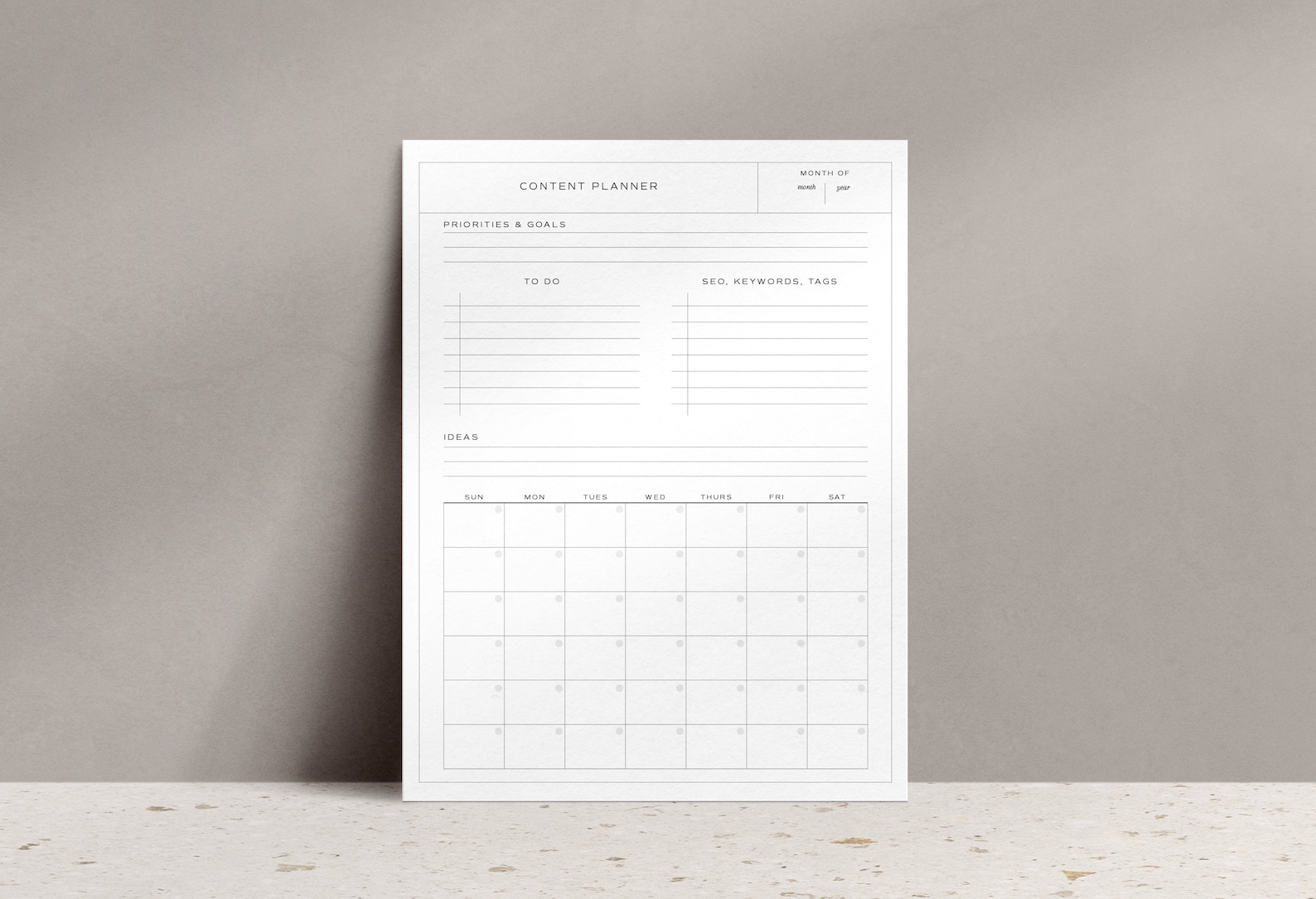 Content Planner Printable, Minimal Content Planner, Canva Content ...