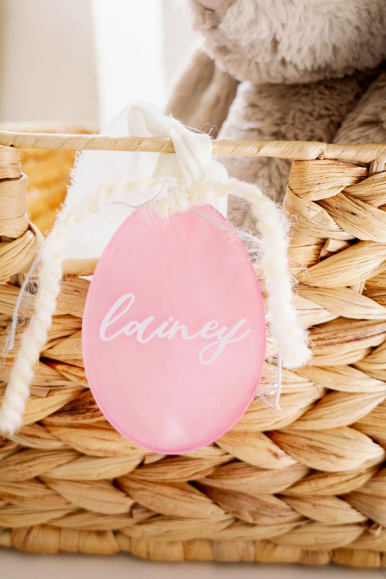 Personalized Acrylic Easter Egg Tag, Easter Basket Tag, Acrylic Easter ...