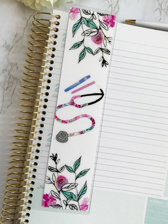 Paper Page Marker laminated for use with Erin Condren Planner Floral ...