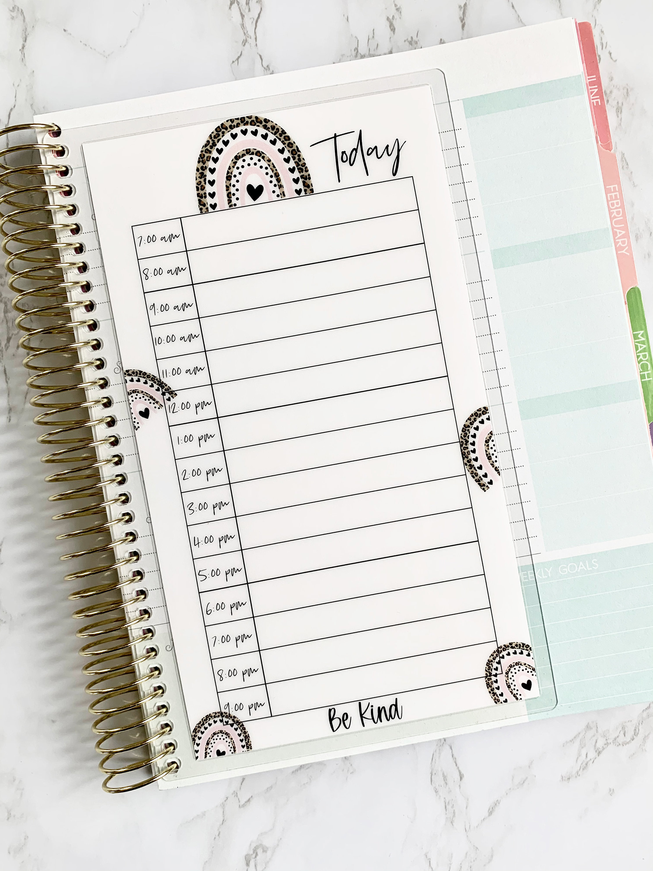 DASHBOARD Daily hourly insert laminated rainbow dashboard for | Etsy