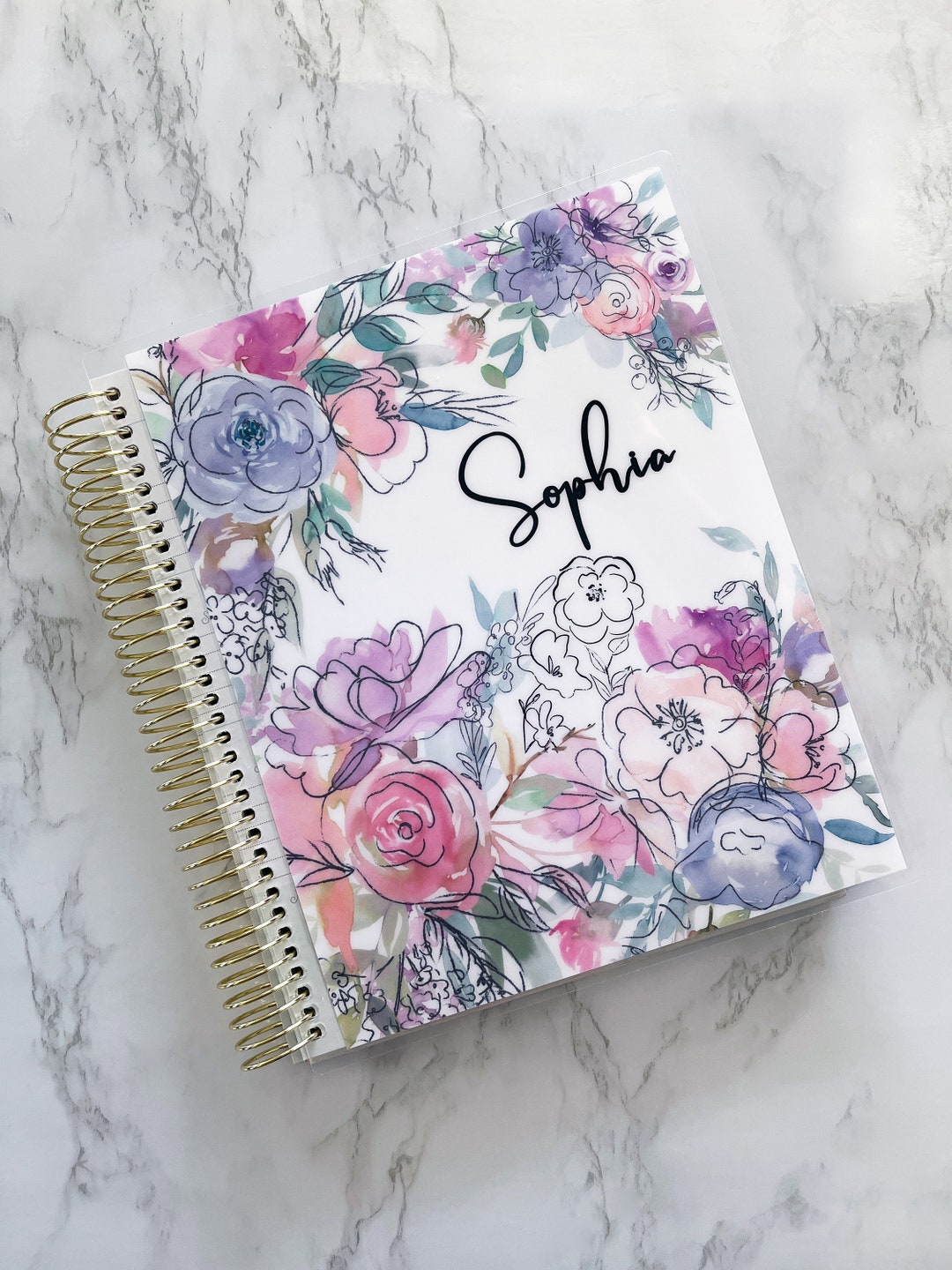 Floral Planner Cover for Your Erin Condren Planner, Happy Planner, Plum ...