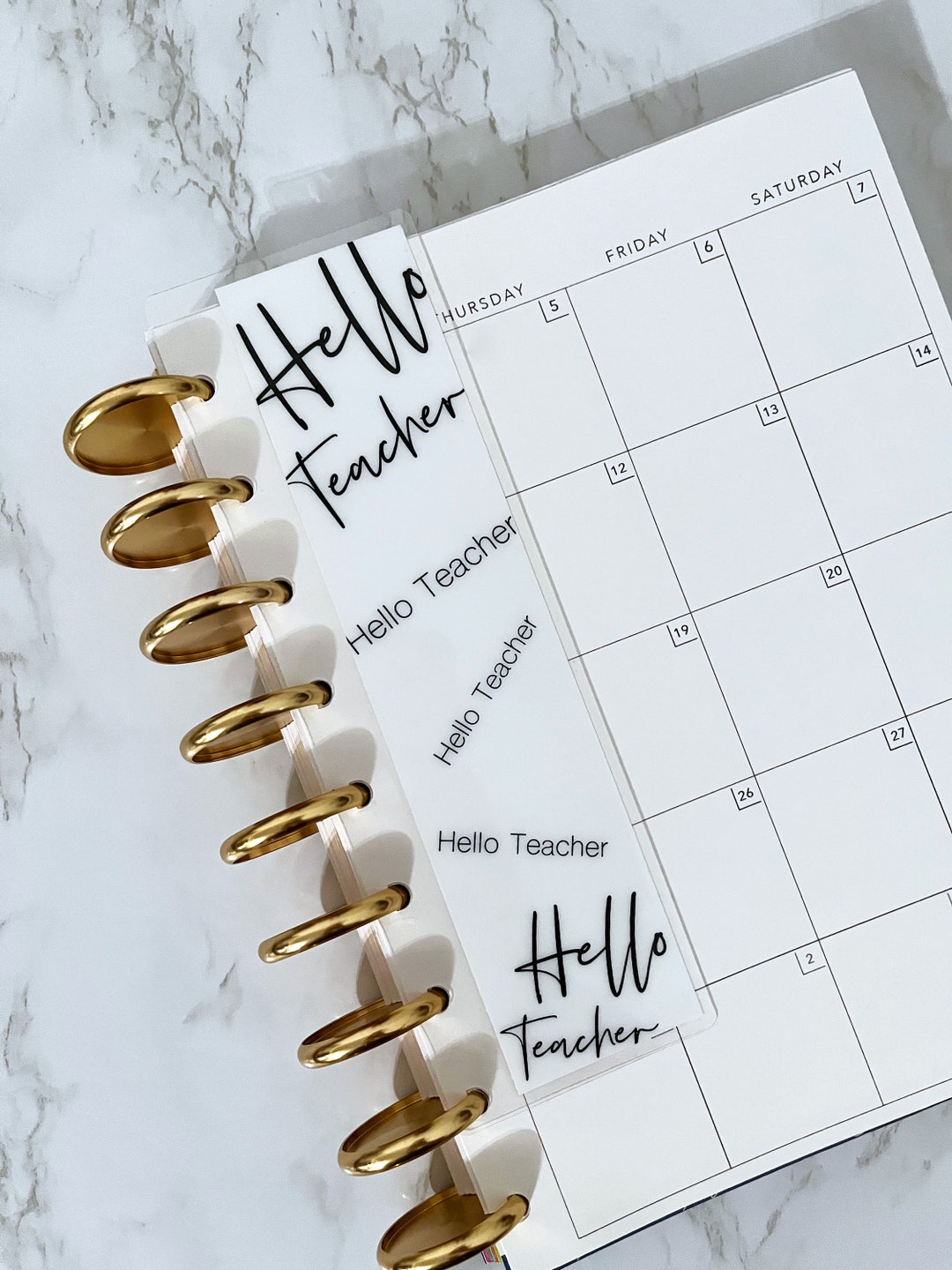 Teacher Page Marker Laminated for Use With Erin Condren Planner, Happy ...