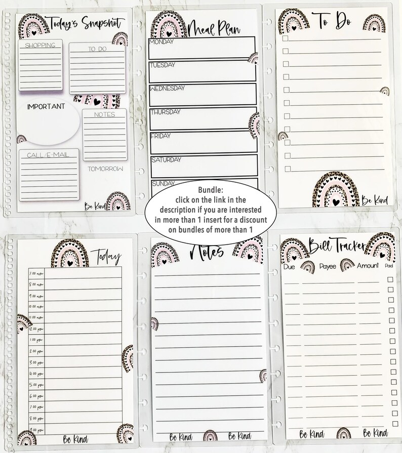 DASHBOARD Daily hourly insert laminated rainbow dashboard for | Etsy