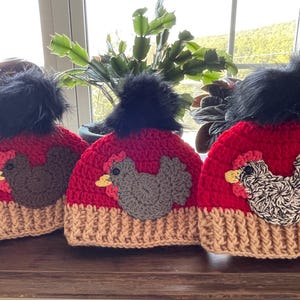 Chicken Hat | Winter Hat | Farm | Crochet Chicken Hat | Chicken Crochet ...