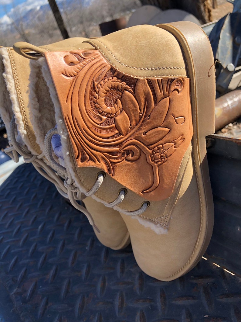 Hand Tooled Ankle Boot Patch - Etsy