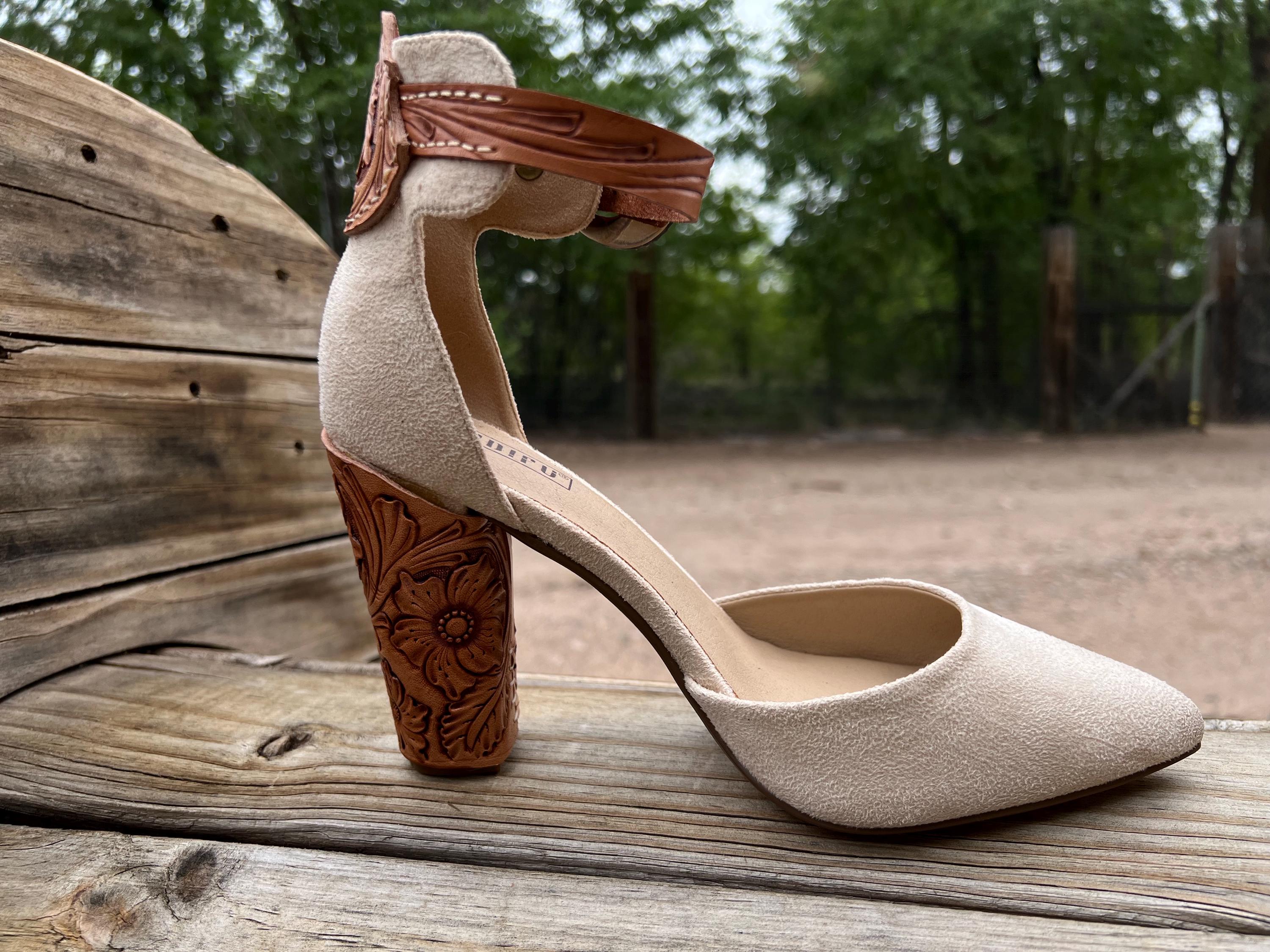 Hand Tooled Block Heels - Made to Order - Etsy
