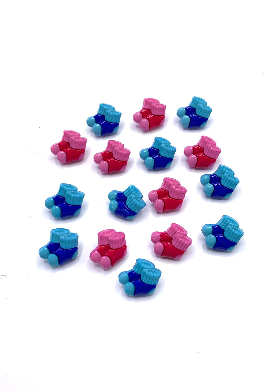 Baby Booties Buttons, Pink and Blue, 15mm, Sewing Embellishments - Etsy UK