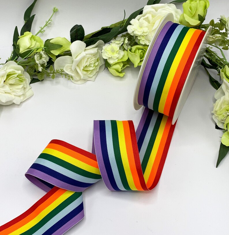 Extra Wide Rainbow Ribbon Pride LGBTQ Embellishment 60mm - Etsy