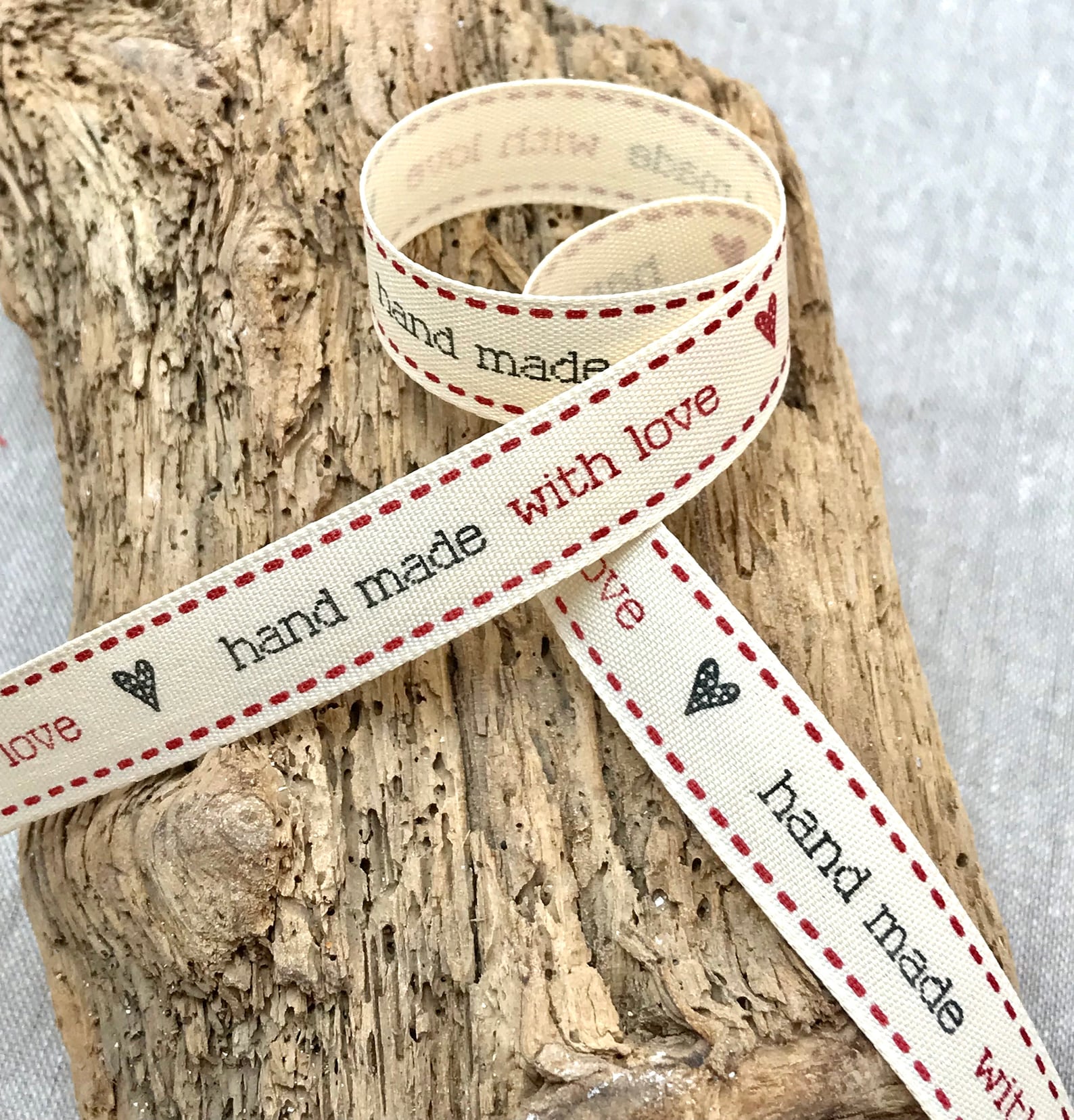 5/8" Handmade With Love Ribbon, Hand Made Fabric Sew in Labels - Etsy
