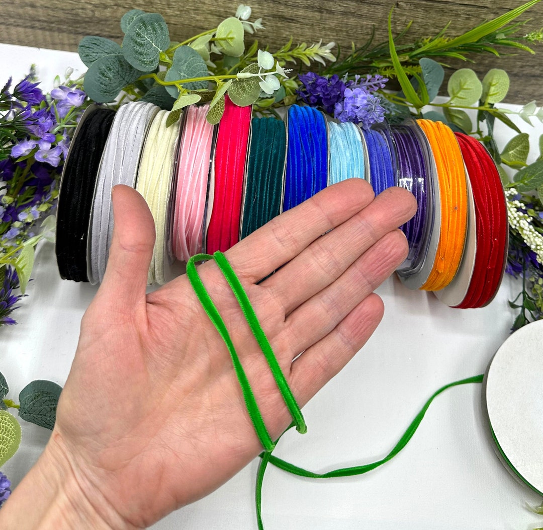 Bright 1/8 Inch Soft Velvet Ribbon for Wedding Invitations, Gift ...