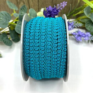 Turquoise Blue Upholstery Trim, 15mm Scrolled Gimp Braid for Furniture ...