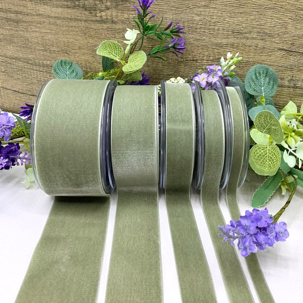 Green Velvet Ribbon - Etsy