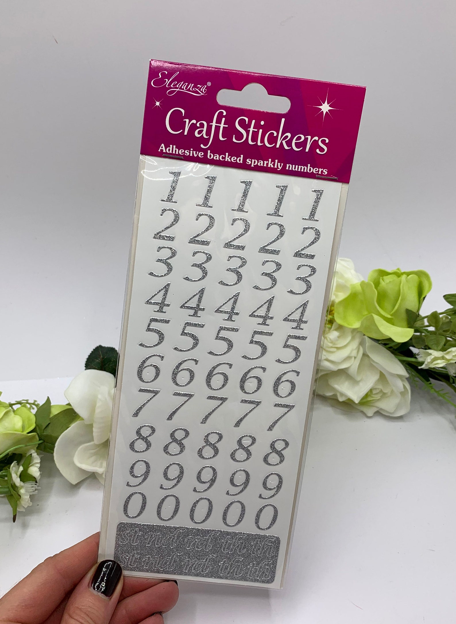 Glitter Number Stickers Rose Gold Gold Silver Sparkly | Etsy