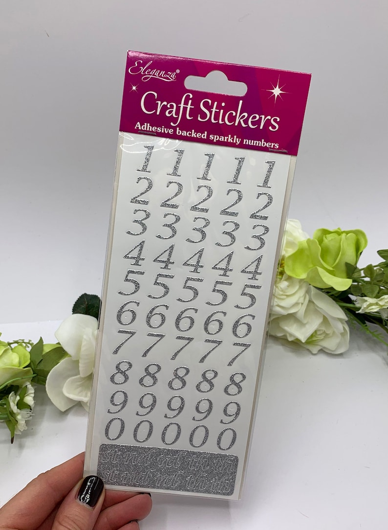 Glitter Number Stickers Rose Gold Gold Silver Sparkly | Etsy