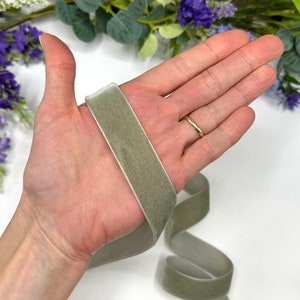Sage Green Velvet Ribbon for Weddings, Invites, Flowers and Decorations ...