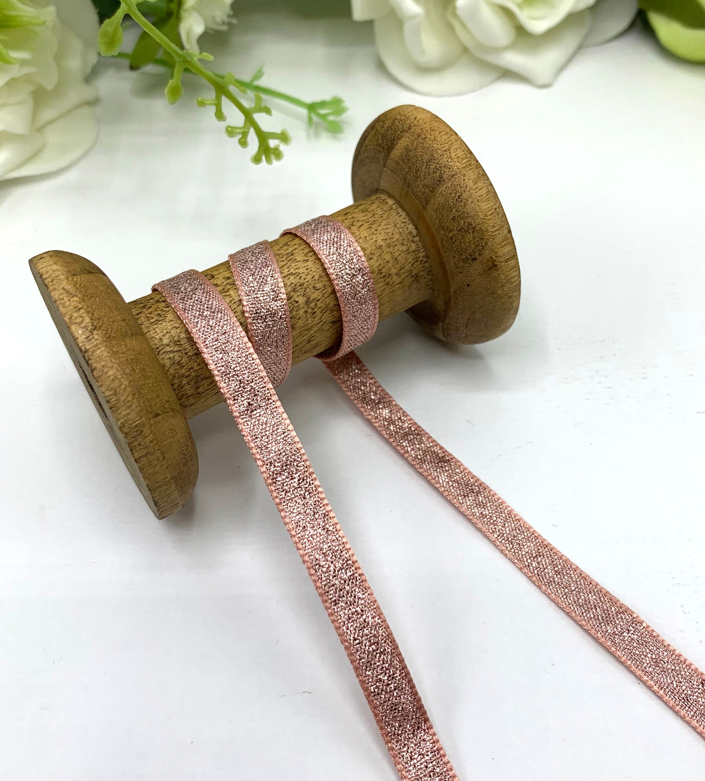 Rose Gold Ribbon Rustic Rose Gold Lame Trim 5 Widths From - Etsy UK
