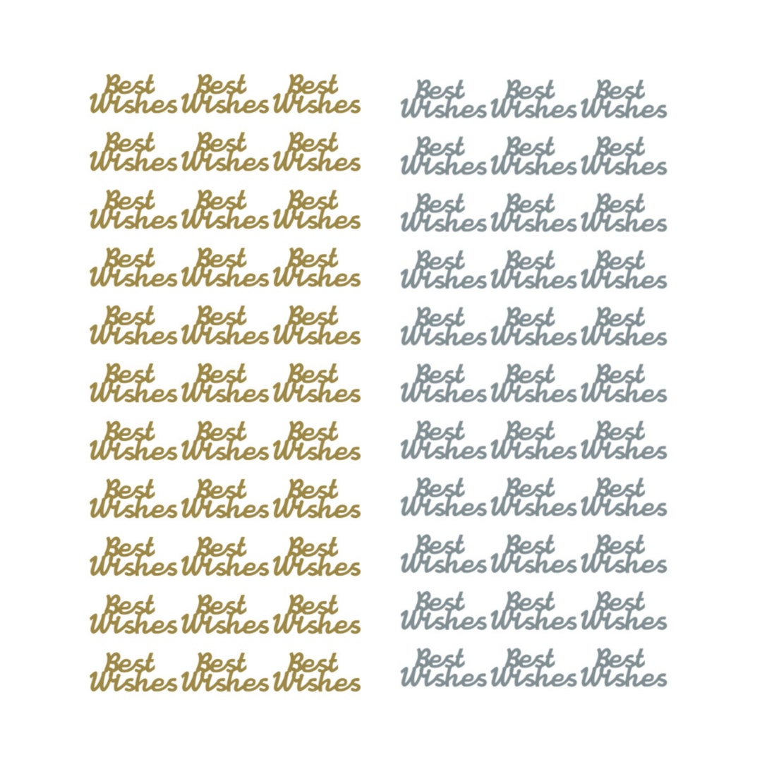 Best Wishes Stickers Sheet, 33 Gold or Silver Foiled Peel off Phrases ...