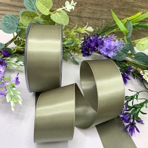 Sage Green Double Satin Ribbon, Muted Vintage Sage Trim in 6 Widths for ...