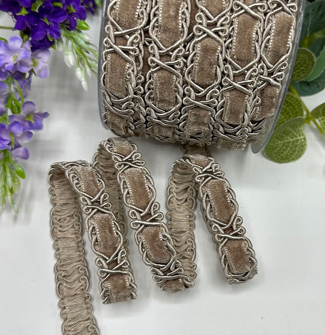 Taupe Velvet Chenille Braid Trim, 16mm Wide - Etsy