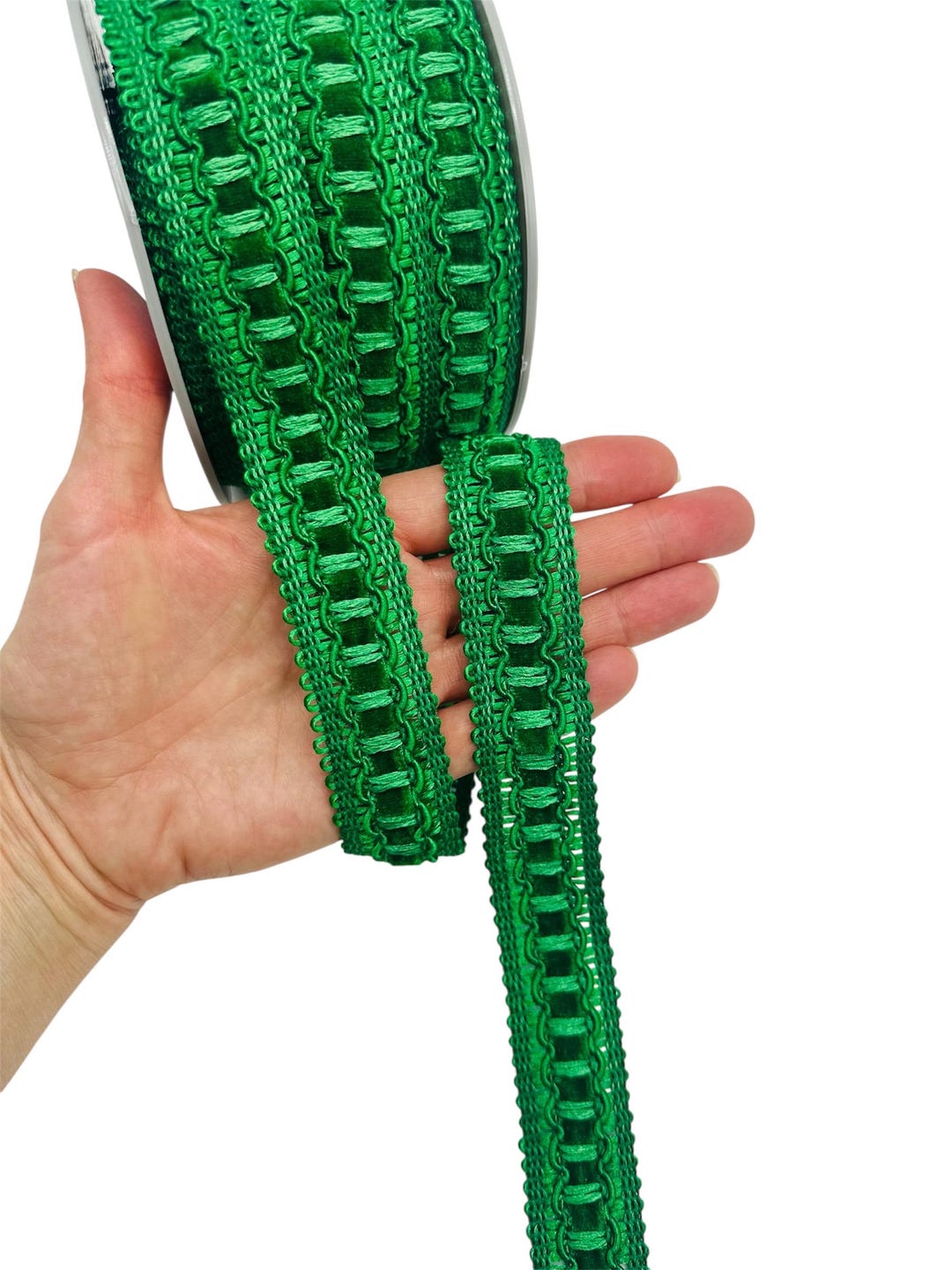 3cm Green Velvet Decorative Gimp Braid for Soft Furnishings, Blinds ...