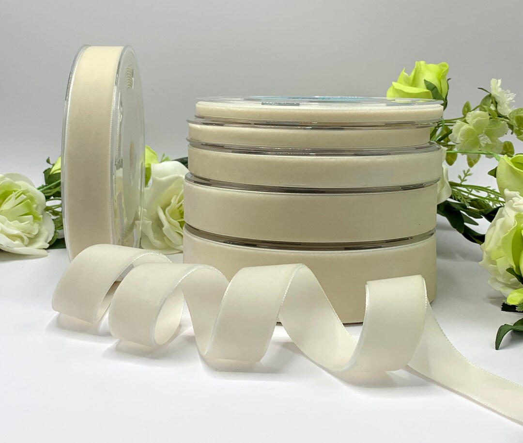 Ivory Velvet Ribbon, Cream Choker Velvet, Wedding Velvet, 1/4 to 1.5 ...