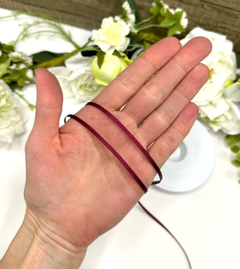 Burgundy Double Satin Ribbon, Rich Wine Red - 8 Widths in 1m to 20m - Etsy
