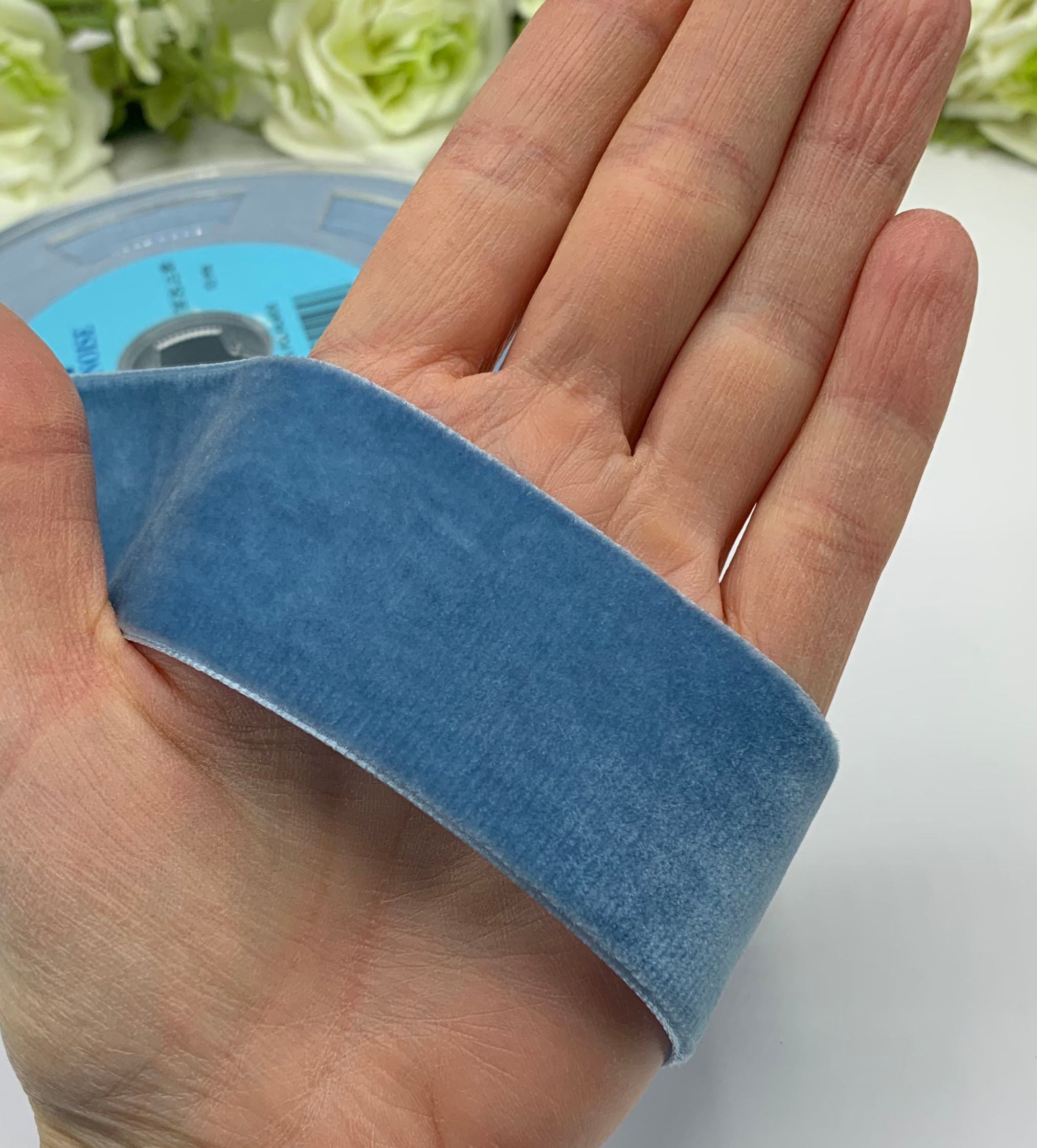 Dusty Blue Velvet Ribbon Vintage Dusky Blue Choker Velvet | Etsy