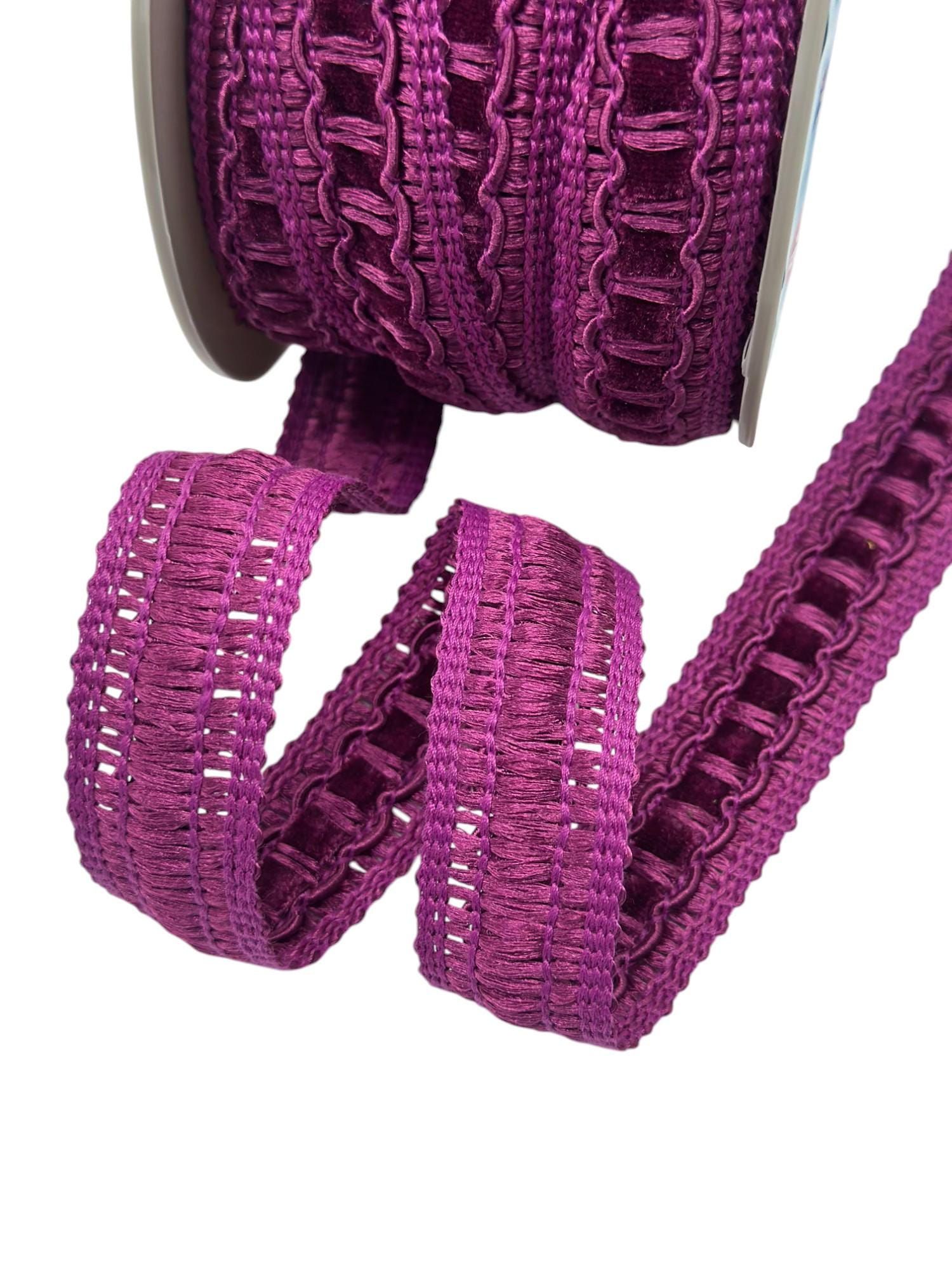 3cm Plum Purple Velvet Decorative Gimp Braid for Soft Furnishings ...