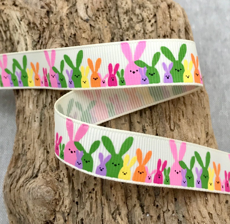Easter Ribbons Happy Easter Eggs and Bright Bunnies - Etsy UK