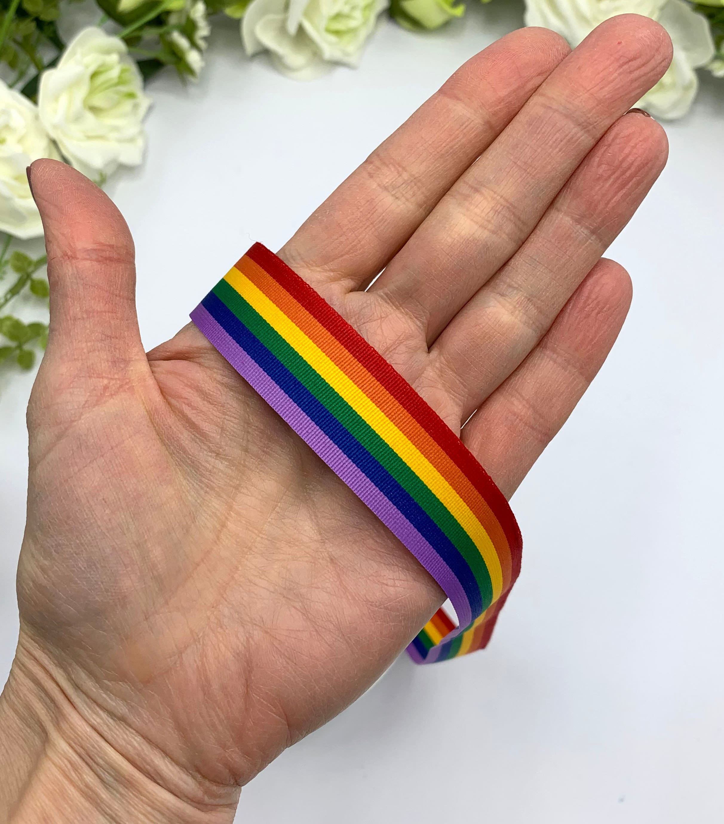 Rainbow Ribbon, LGBTQ Pride Ribbon , 10mm / 15mm / 25mm / 35mm Widths ...