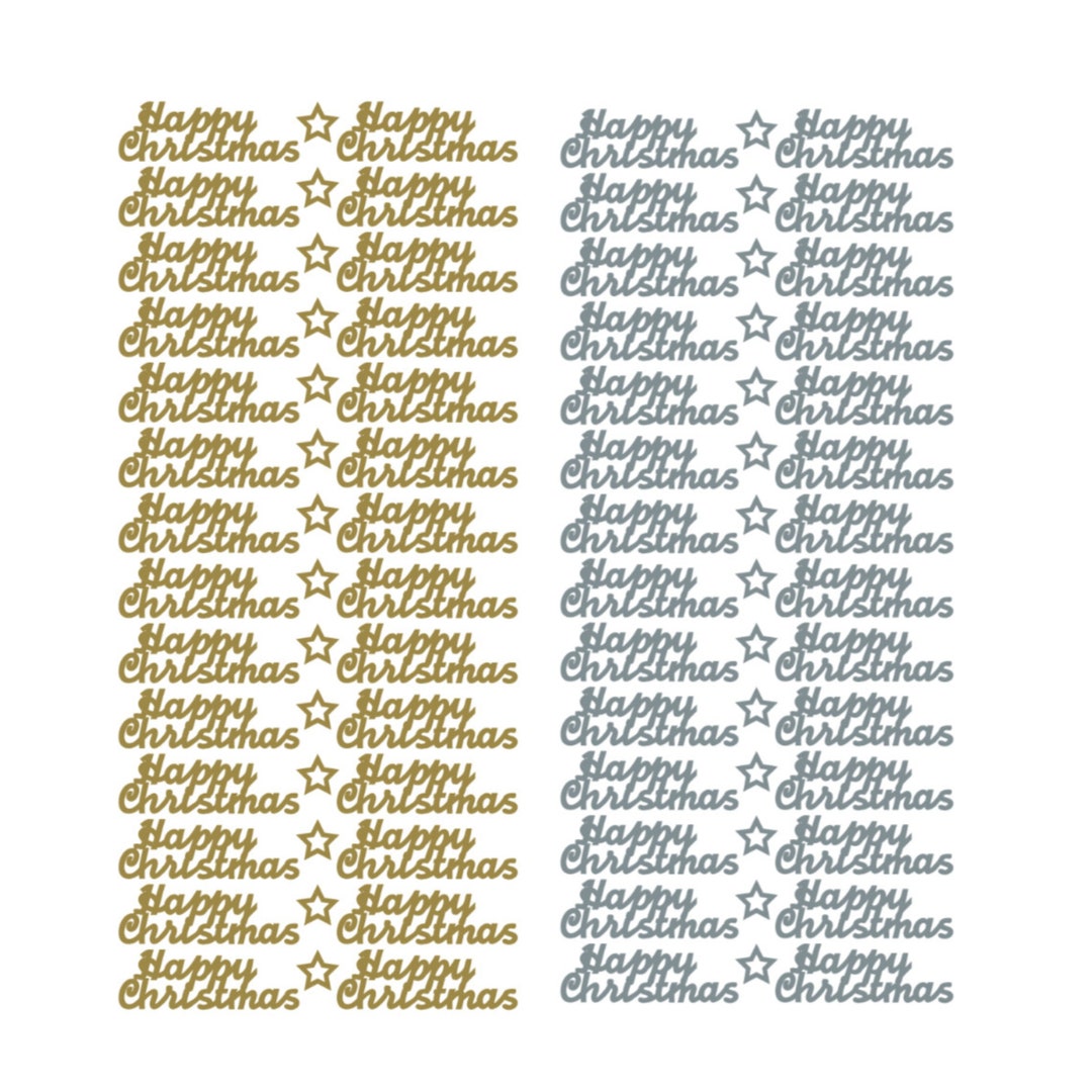 Peel off Happy Christmas Stickers in Gold or Silver - Foiled ...