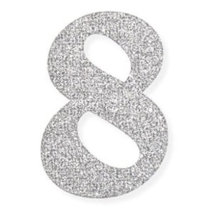 Silver Glitter Number Stickers - Self Adhesive Peel off Numbers - 0 to ...