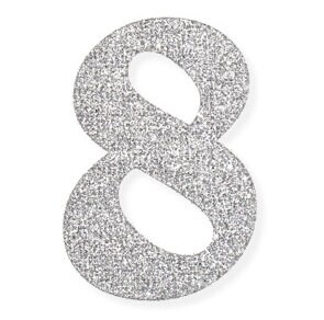 Silver Glitter Number Stickers - Self Adhesive Peel off Numbers - 0 to ...