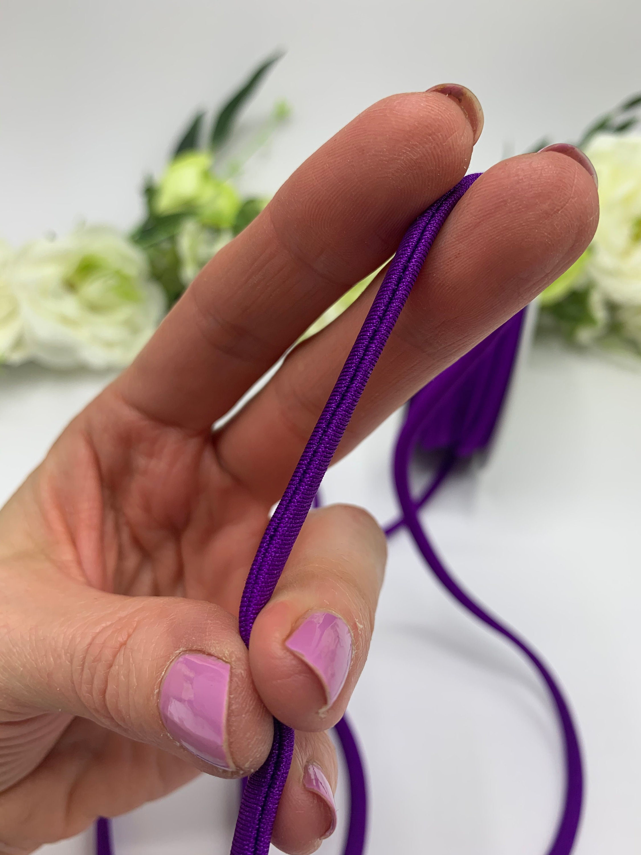 Purple Spaghetti Elastic for Swimwear 5mm Round Elastic for - Etsy