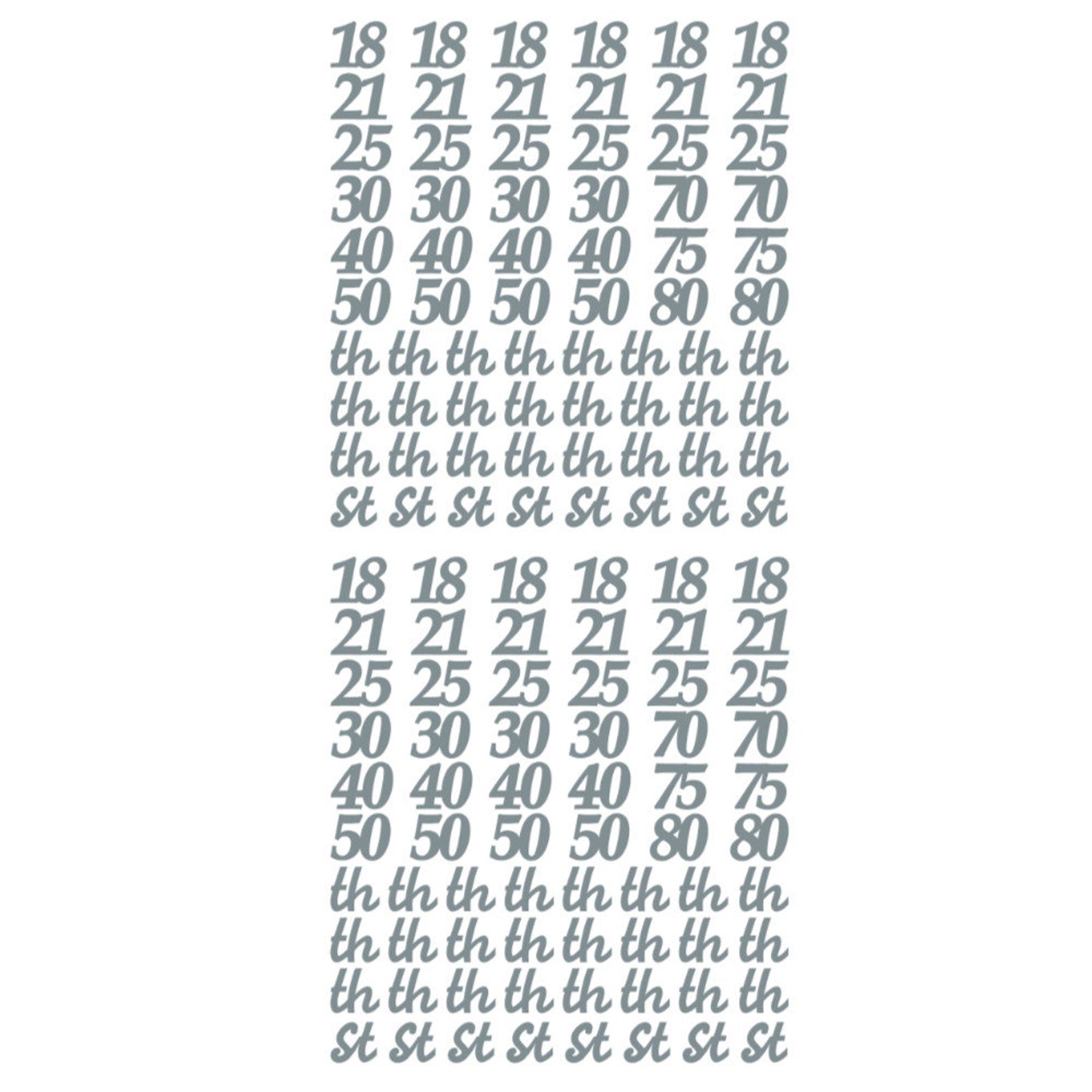 Gold or Silver Milestone Stickers, Birthday, Anniversary, Scrapbook ...