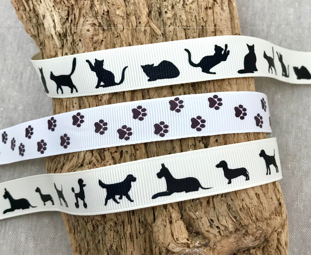 Animal Embellishment - Dog Ribbon - Cat Ribbon - 5/8" Silhouette ...