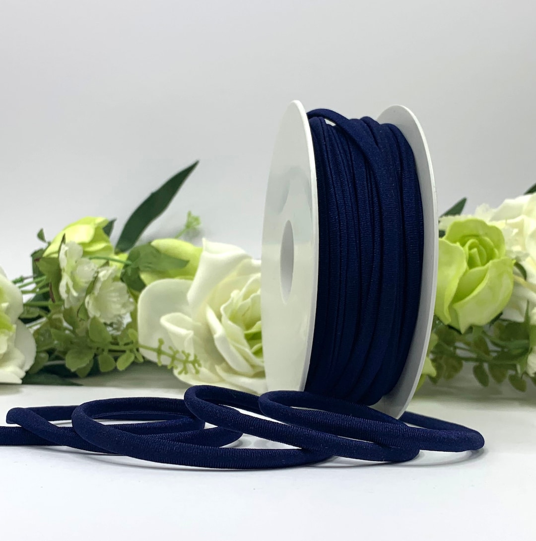 Dark Blue Spaghetti Elastic for Swimwear, 5mm Round Elastic for Bikini ...
