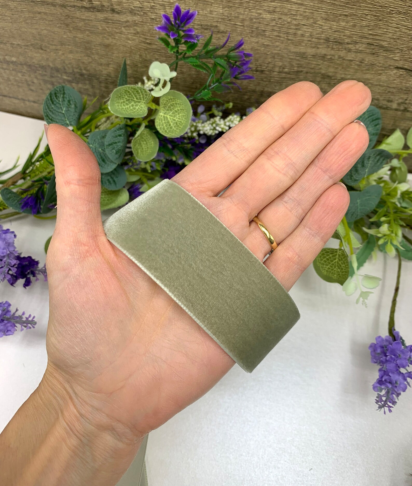 Sage Green Velvet Ribbon for Weddings Invites Flowers and - Etsy