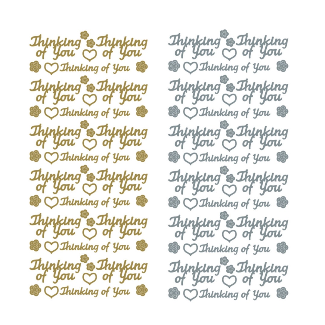 Thinking of You Peel off Stickers - Gold or Silver - Homemade Card ...