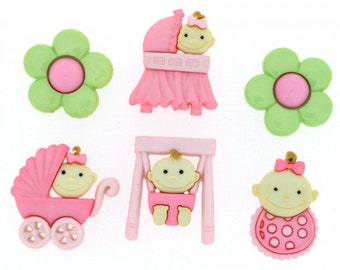 Baby Girl Buttons | Etsy