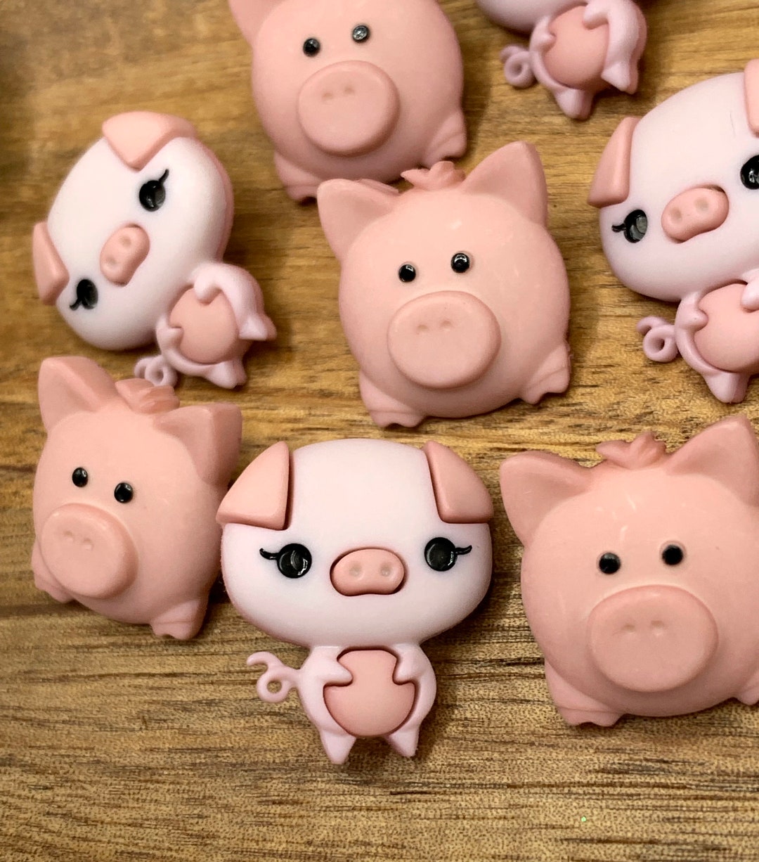 Pink Pig Buttons, Farm Animal Embellishment, 3/4 Inch, (sold ...