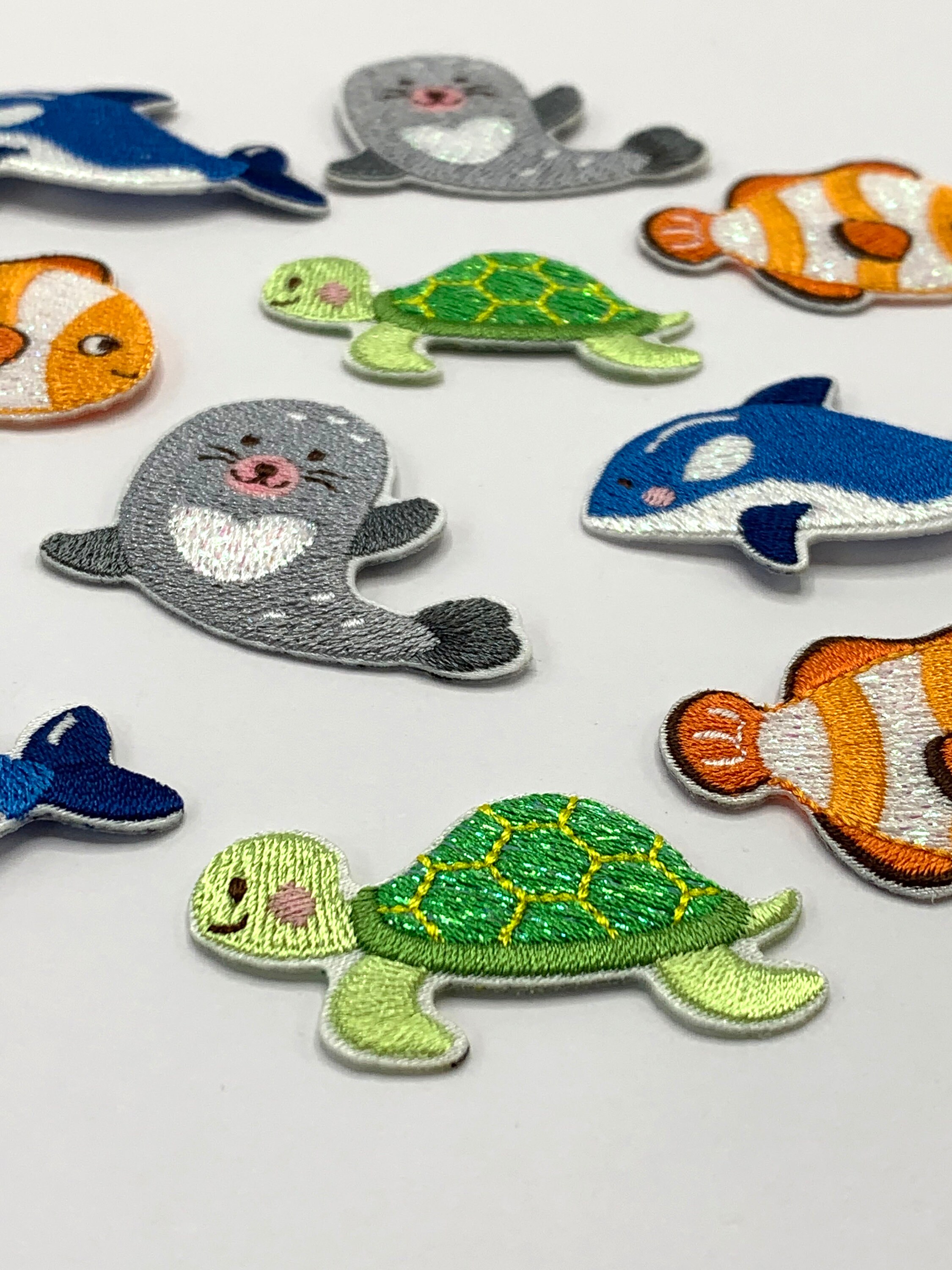 Sea life patches iron on embroidered whale seal turtle and | Etsy