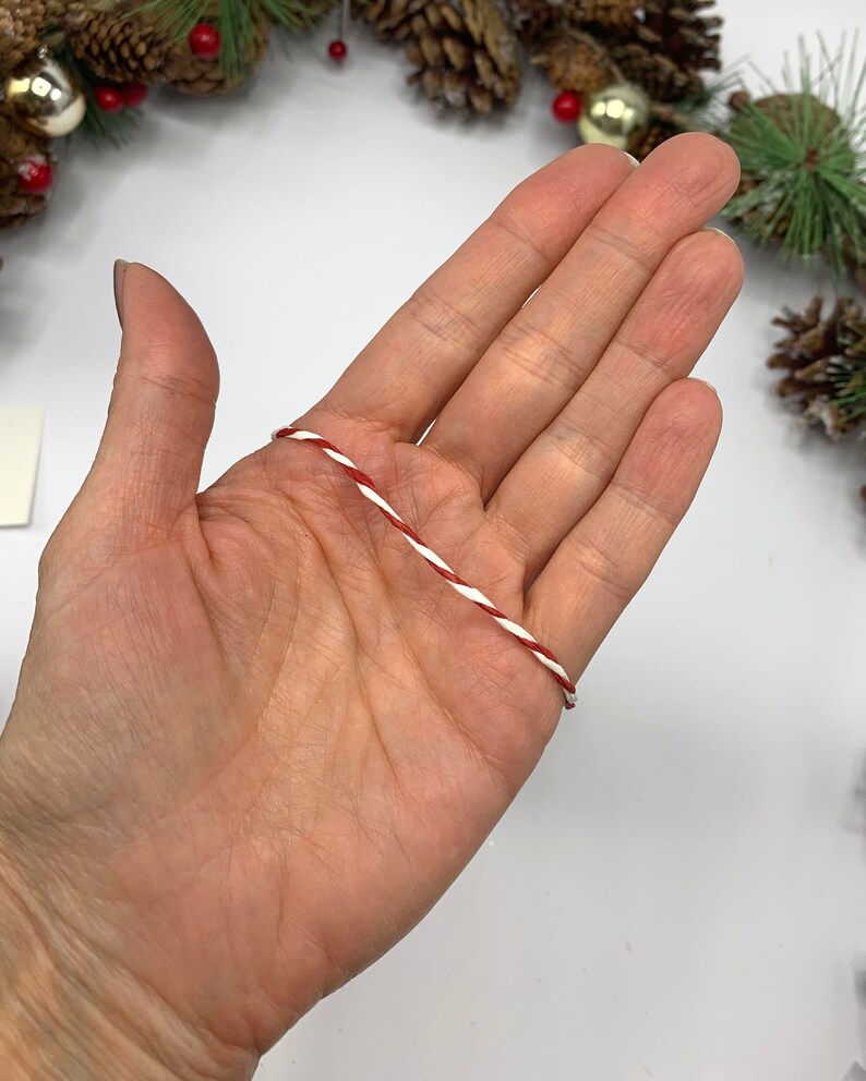 Red and White Paper String on Kraft Card Bobbin 1mm Thick 2 - Etsy UK