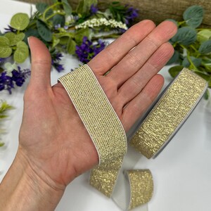 Gold Lurex Sparkly Elastic Trim, Metallic Waistband Elastic - Etsy UK
