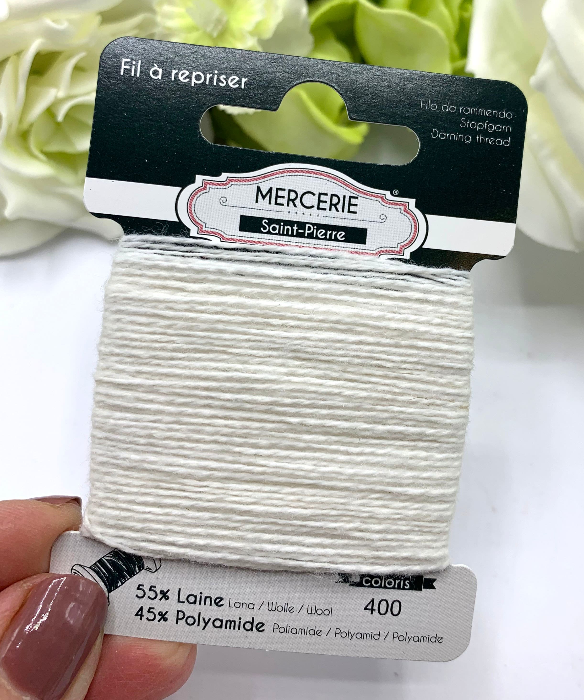 Darning Wool Black White Ivory Cream Mending Thread for - Etsy