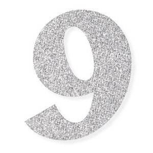 Silver Glitter Number Stickers - Self Adhesive Peel off Numbers - 0 to ...