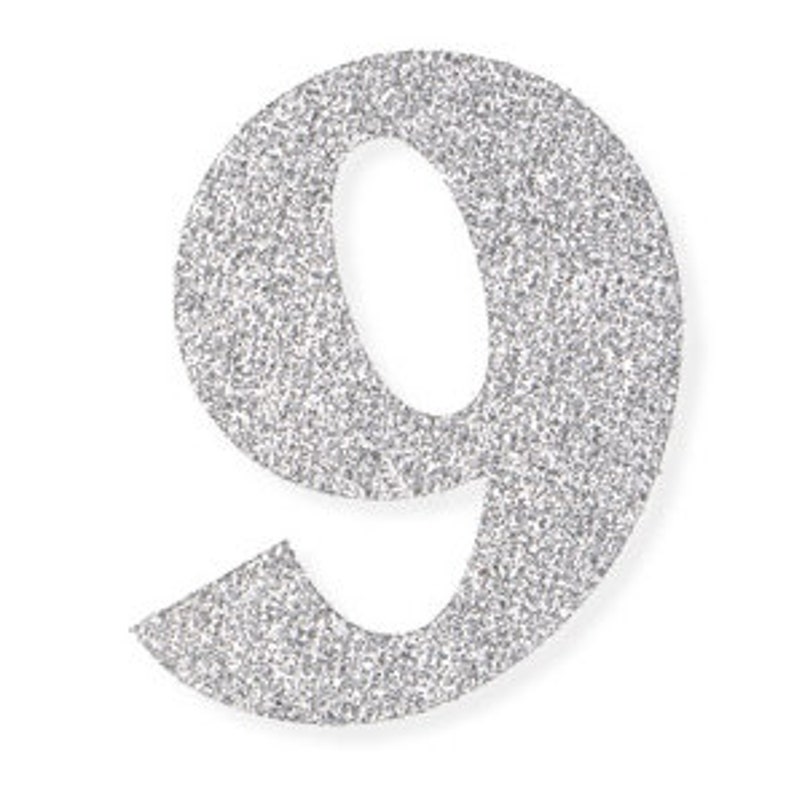 Silver Glitter Number Stickers - Self Adhesive Peel off Numbers - 0 to ...