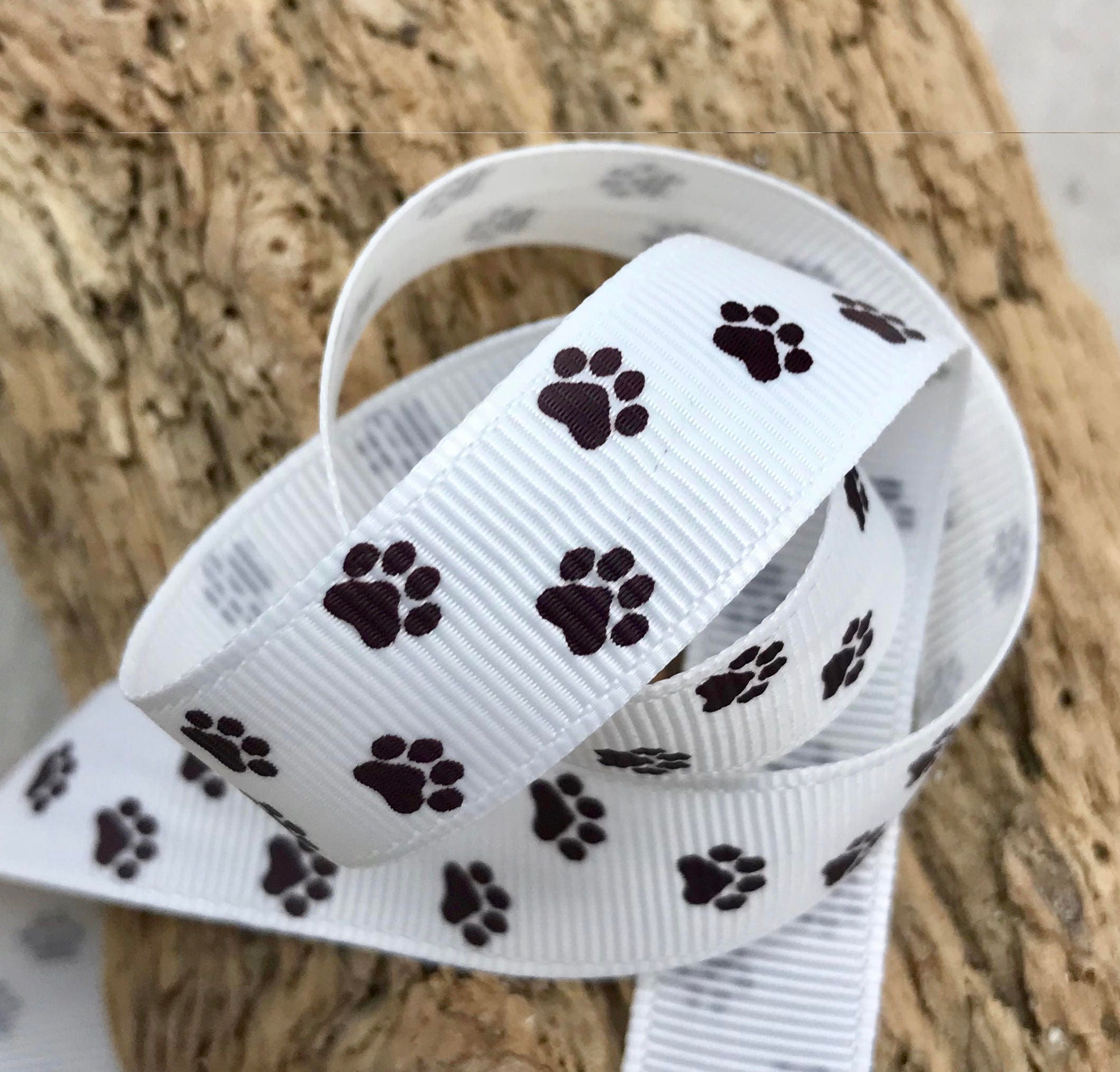 Dog & Cat Silhouette Ribbon - 5/8" Grosgrain Paw Print Trim - Etsy UK